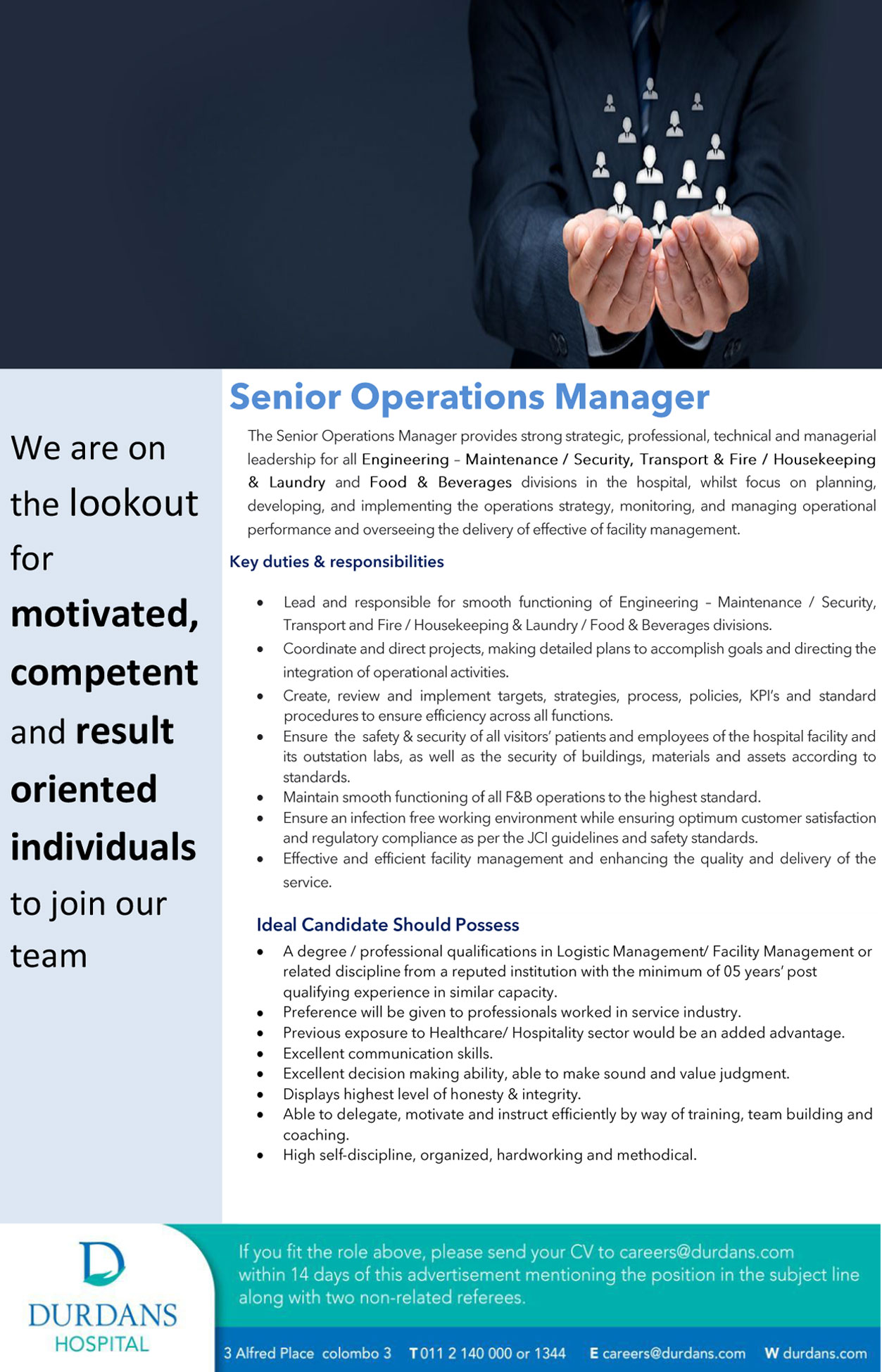 Senior-Operations-Manager - Durdans Hospital